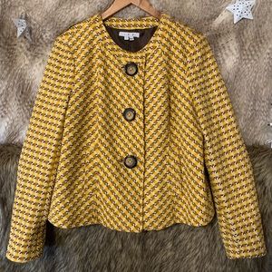 Vintage | Jackets & Coats | Vintage Yellow Print Jacket | Poshmark